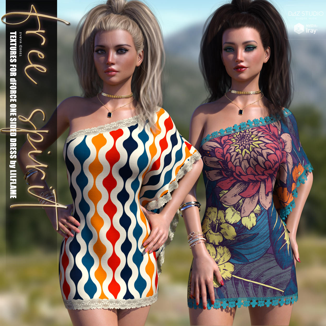 Free Spirit Textures for dForce One Sided Dress G8F | Daz 3D