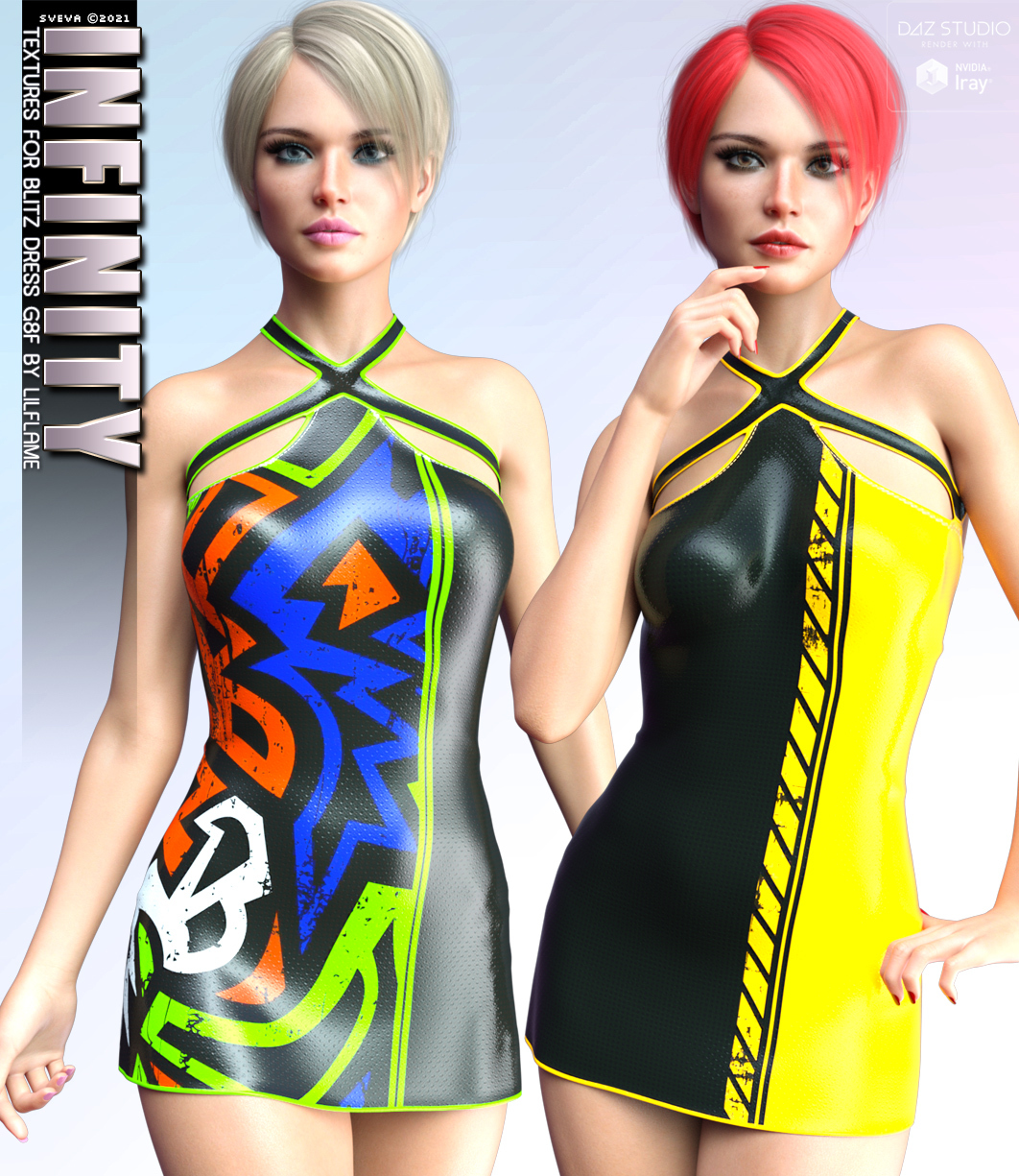 Infinity Textures for dForce Blitz Dress | Daz 3D