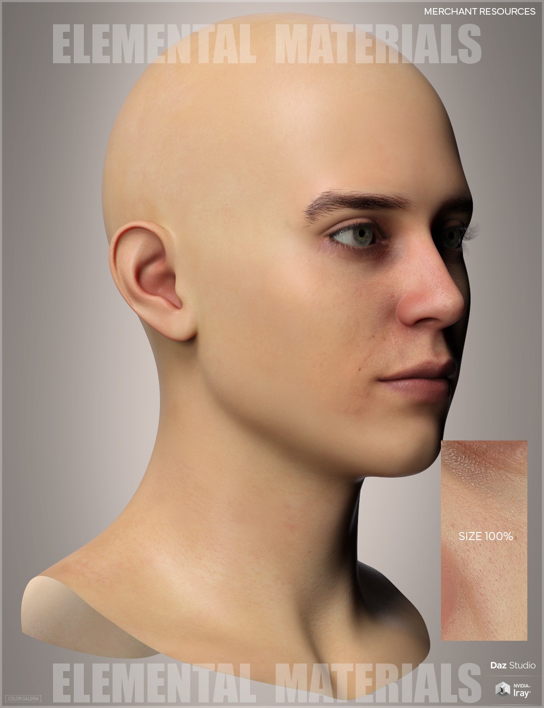 CGI Elemental Materials Head A for Genesis 9 & Merchant Resourses | Daz 3D
