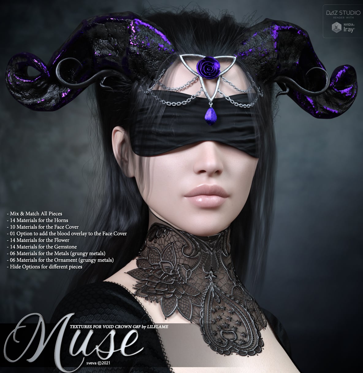 Muse Textures for Void Crown G8F | Daz 3D
