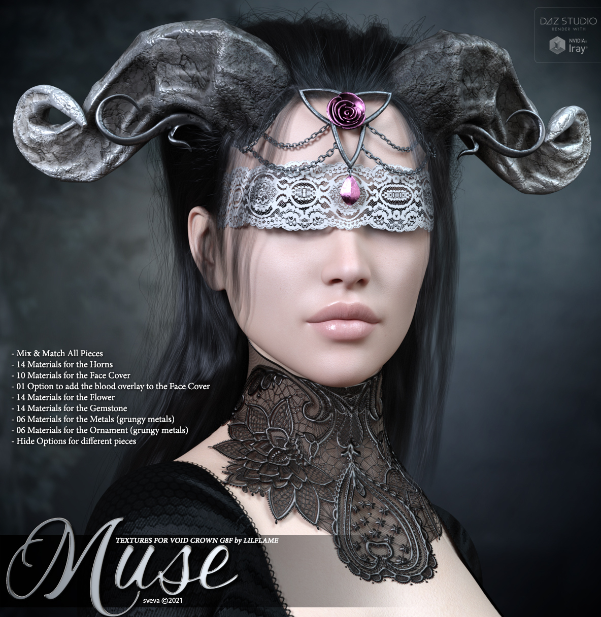 Muse Textures for Void Crown G8F | Daz 3D