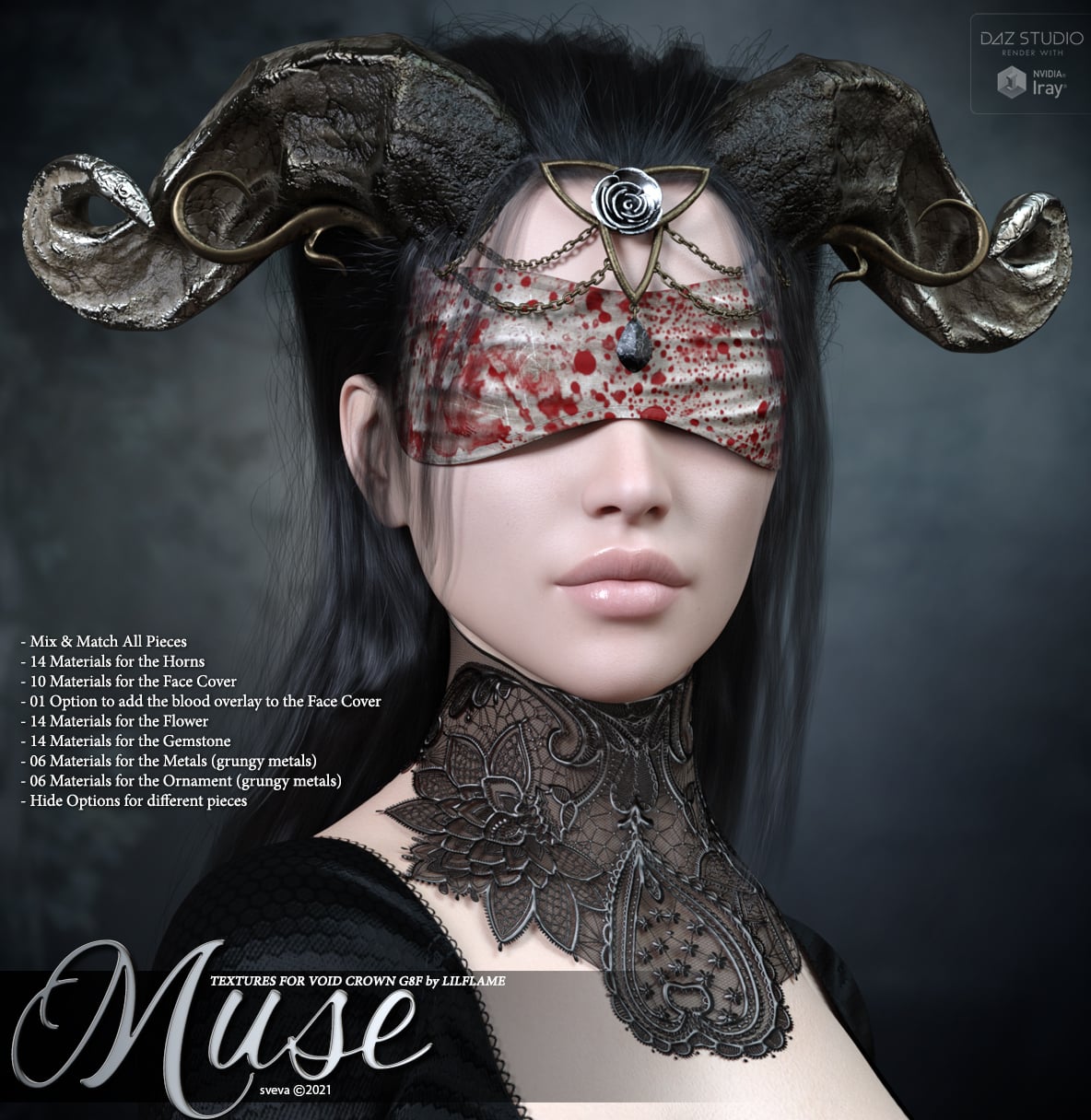 Muse Textures for Void Crown G8F | Daz 3D