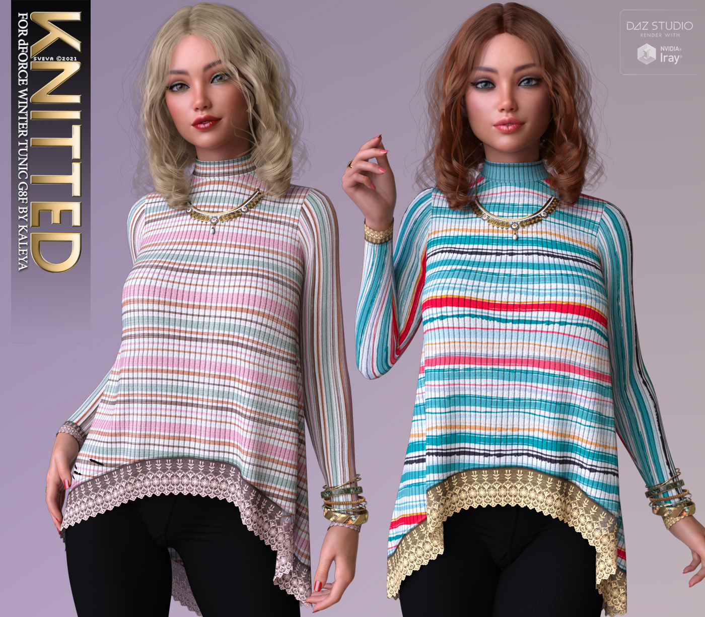 Knitted for dForce Winter Tunic G8F | Daz 3D
