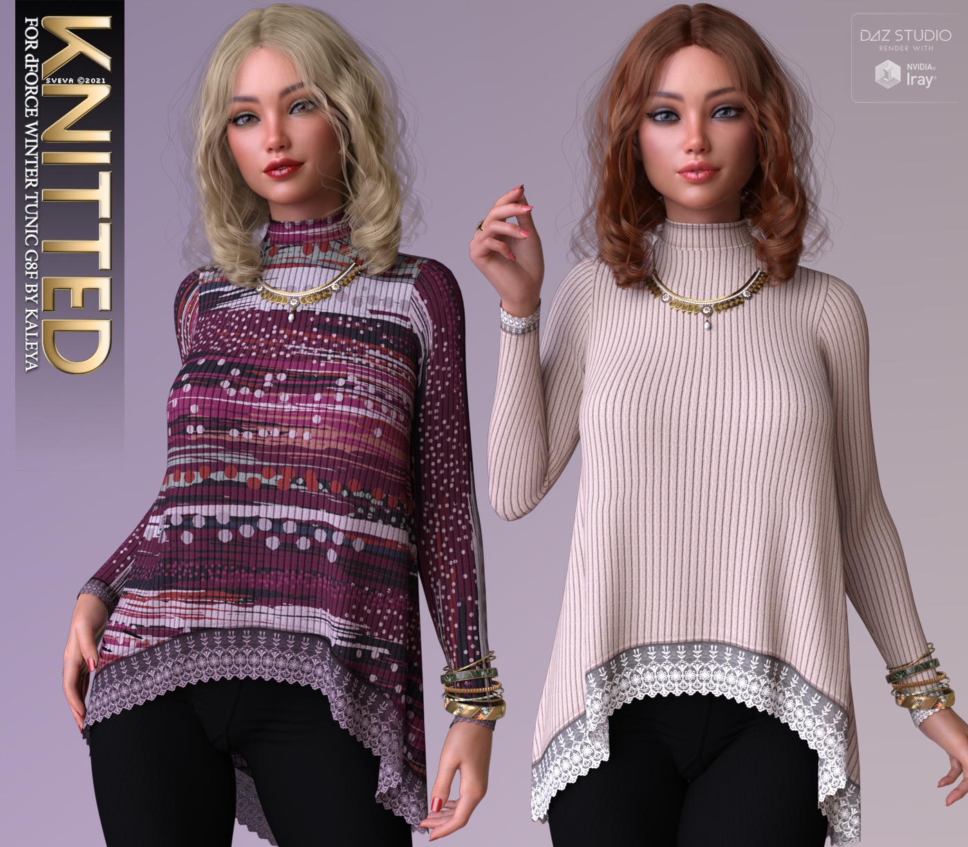 Knitted for dForce Winter Tunic G8F | Daz 3D