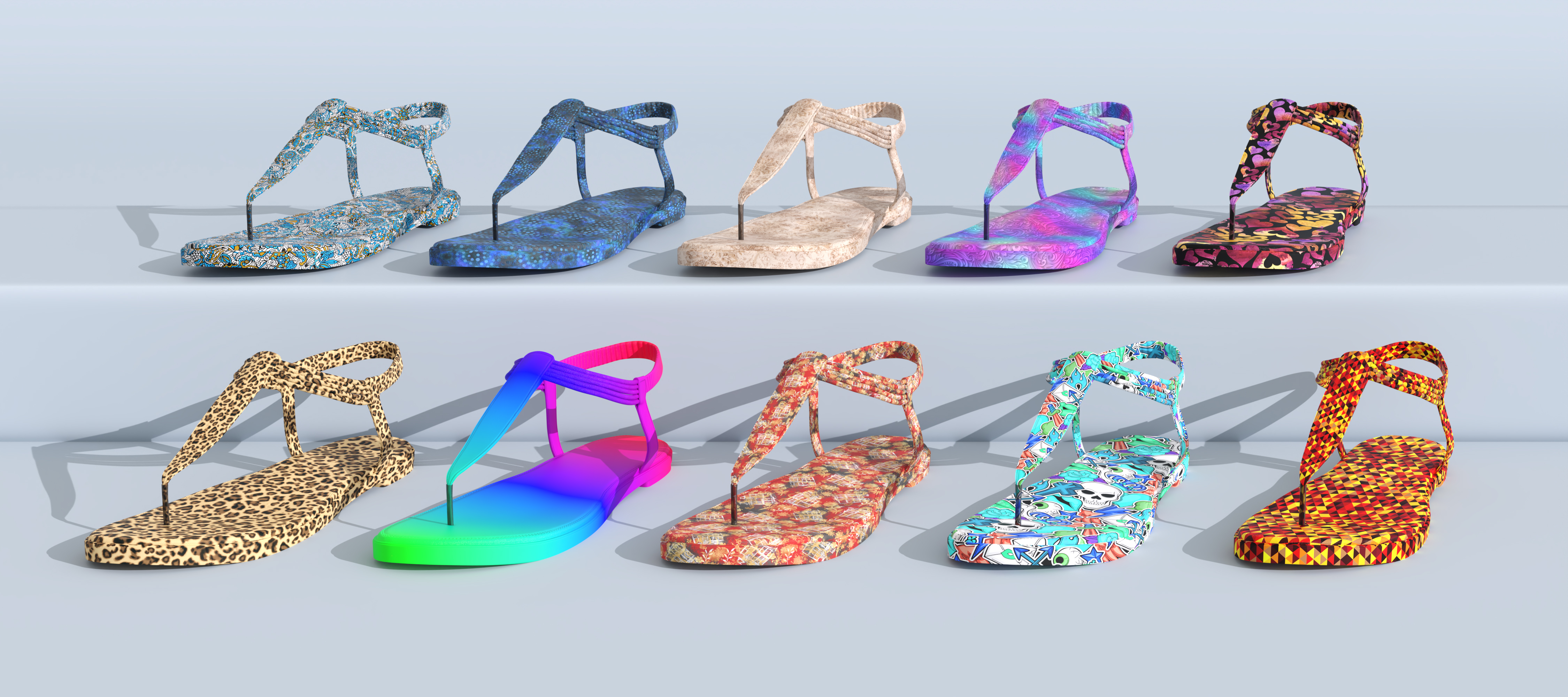 Textras for Camila TStrap Sandals | Daz 3D