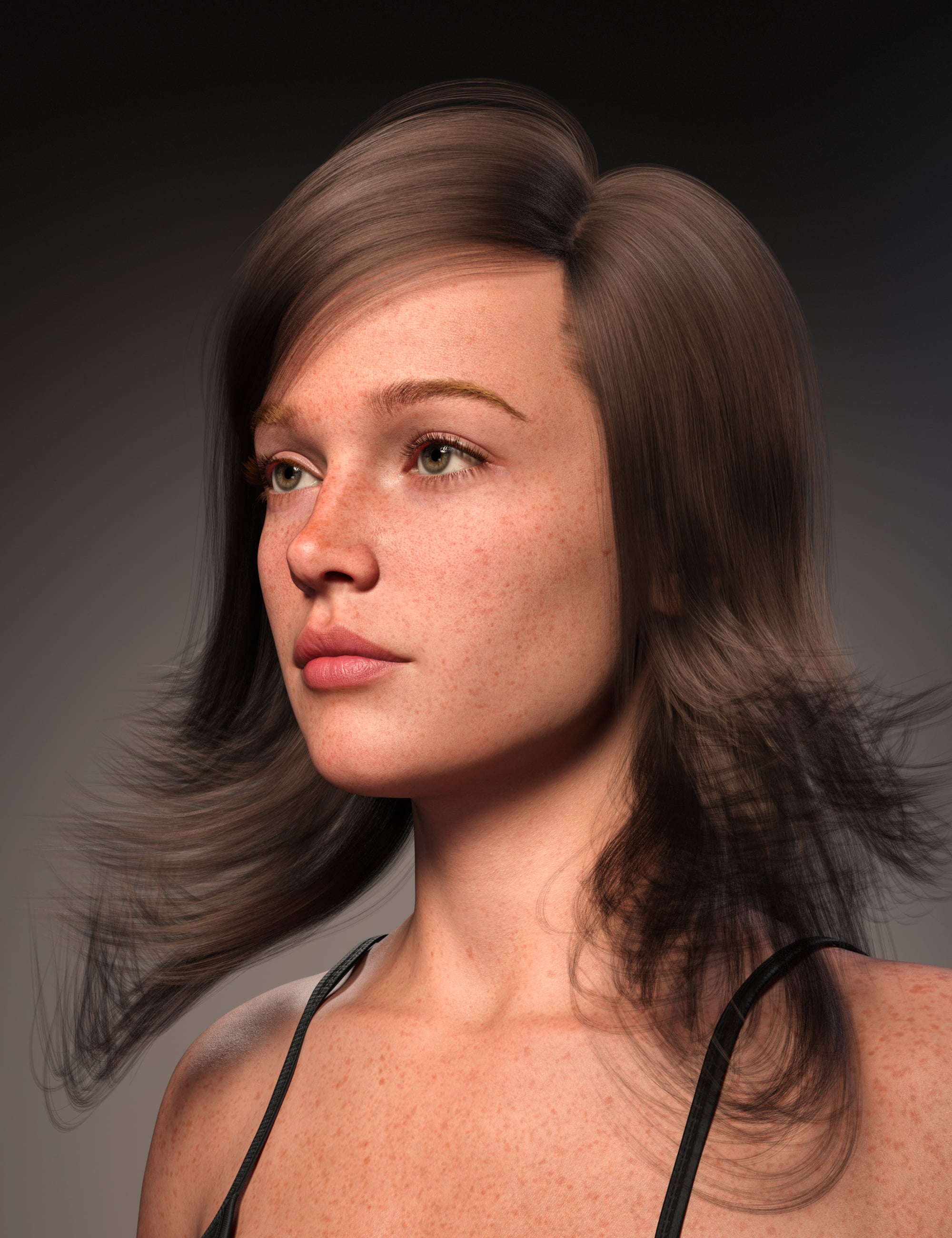 FE Side Part Long Hair for Genesis 9 | Daz 3D