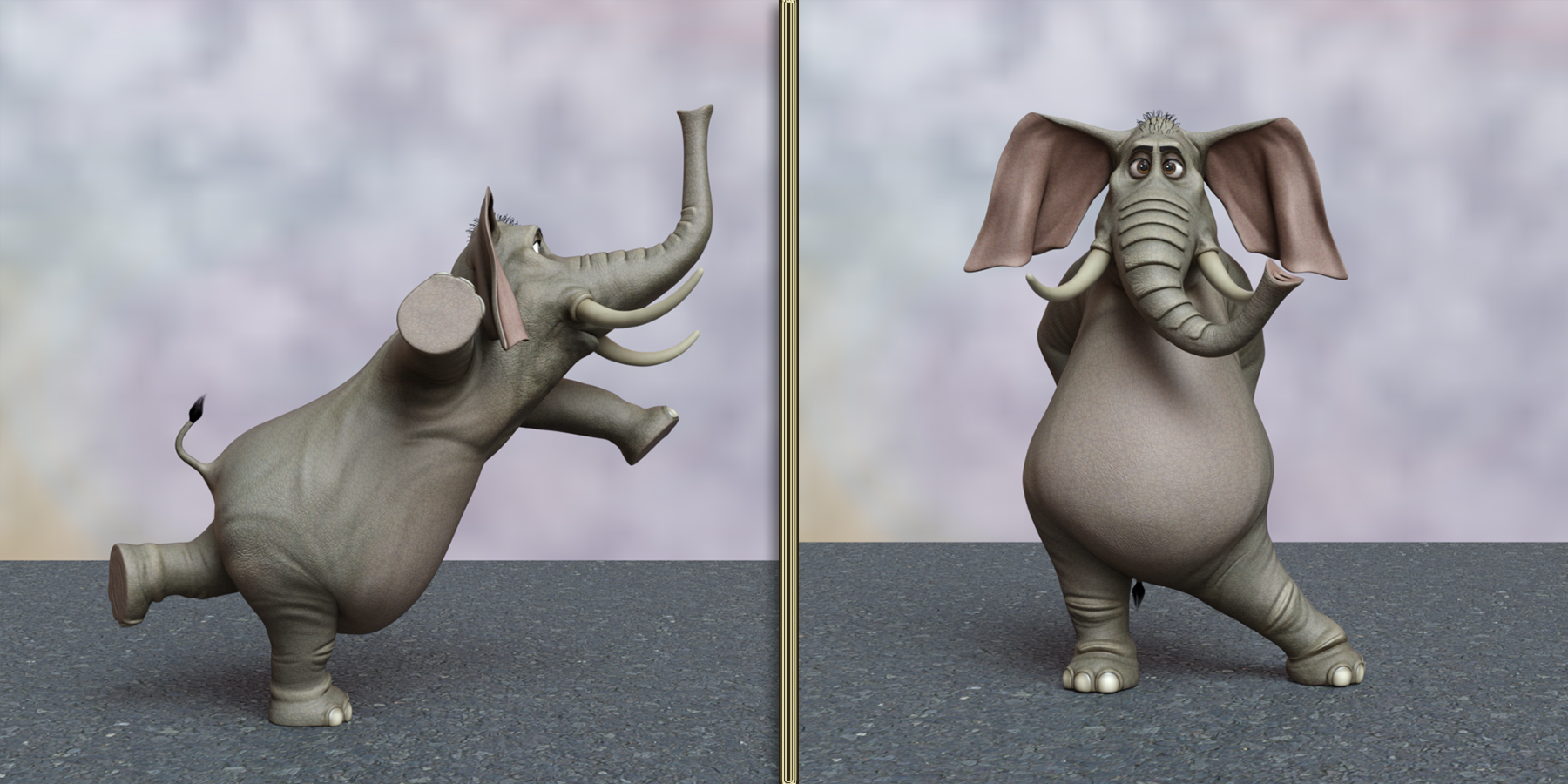 Pachyderms Poses for Toon Elephant | Daz 3D