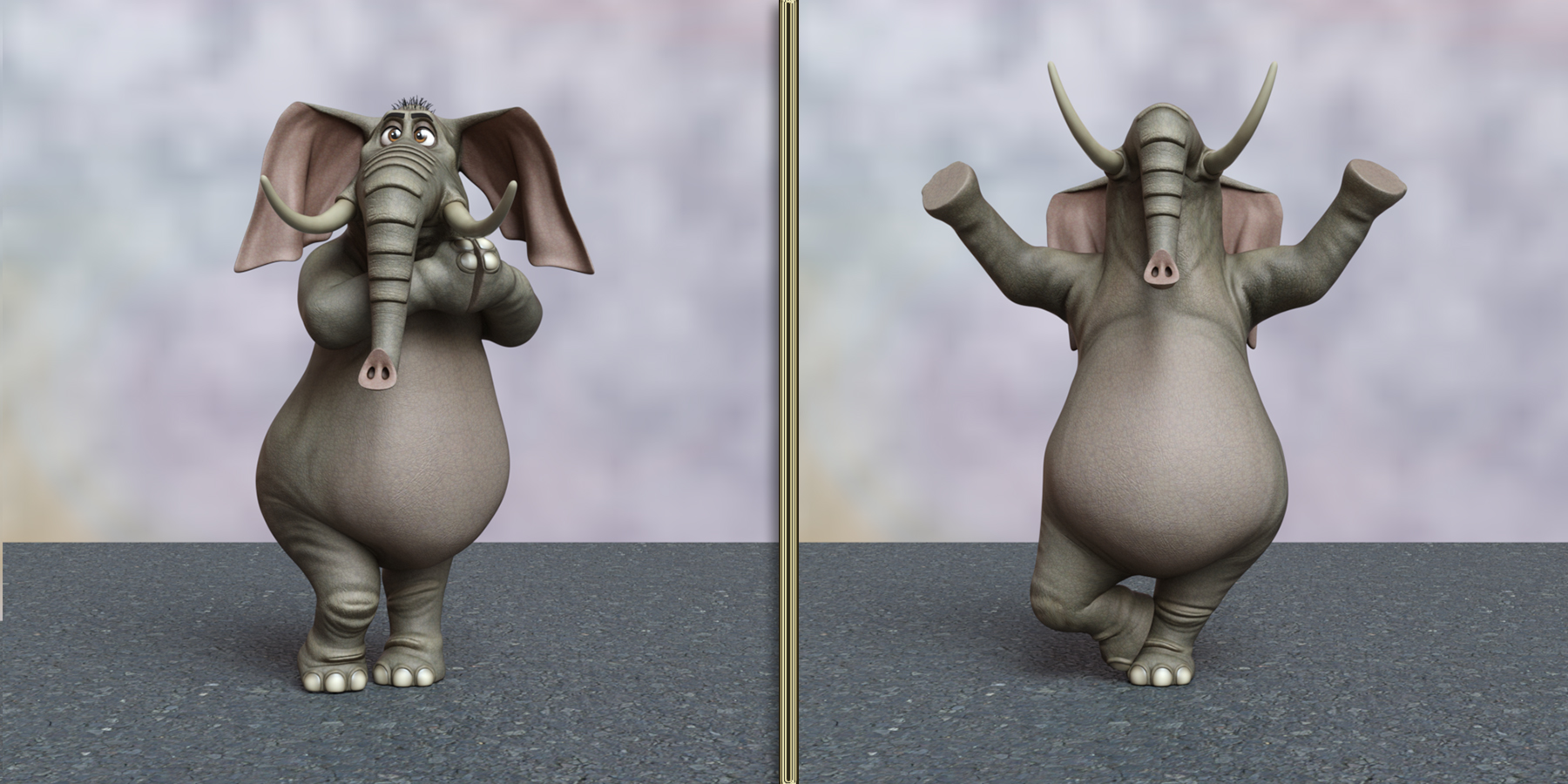 Pachyderms Poses for Toon Elephant | Daz 3D