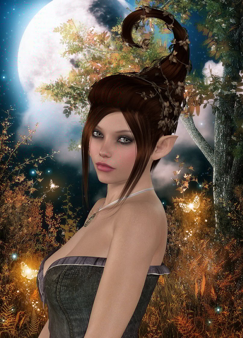 Ruavia Hair for V4, Dawn | Daz 3D