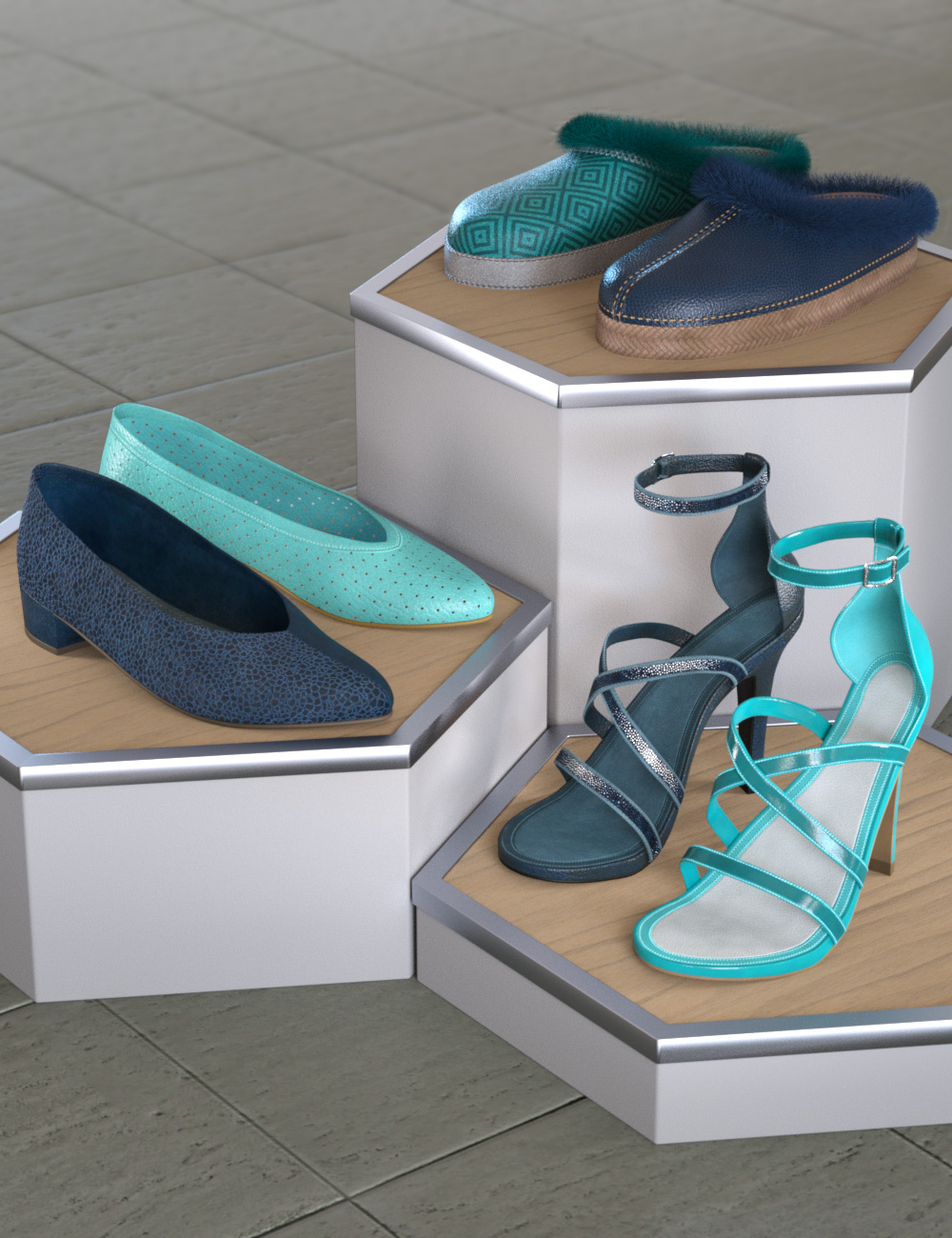Round The Clock Shoes Addon | Daz 3D