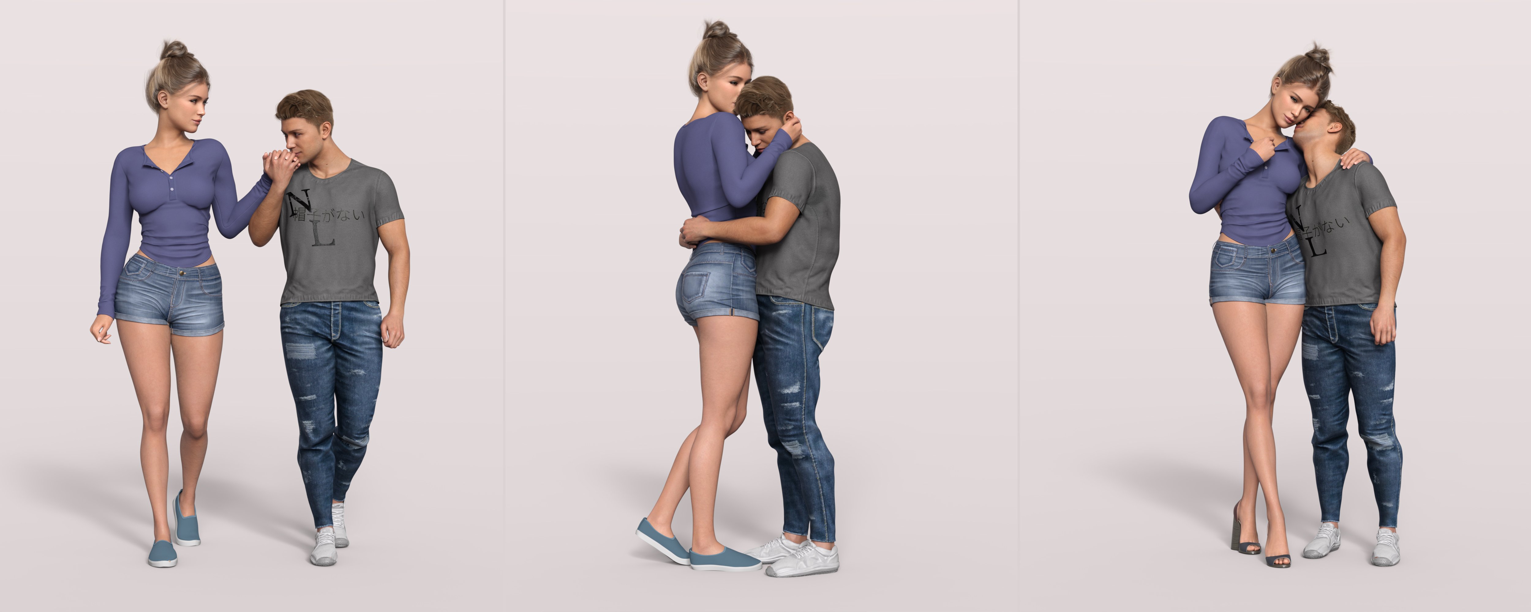 Z Tall Girlfriend Shape and Couple Poses for Genesis 9 | Daz 3D