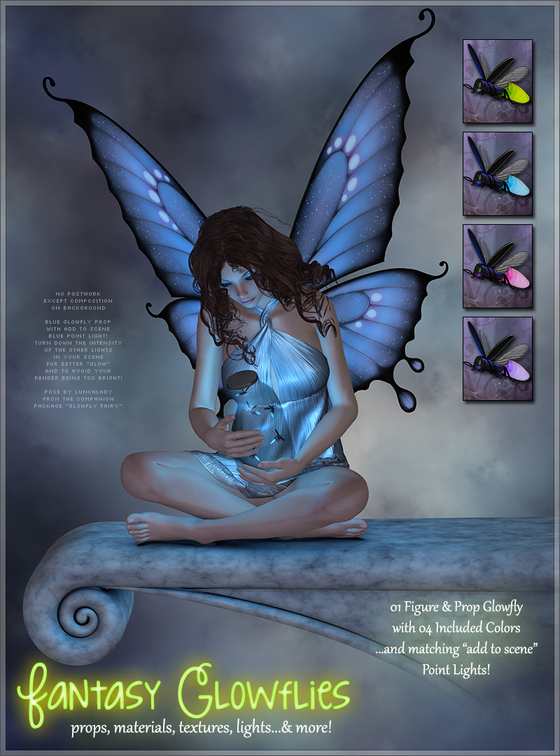 Fantasy Glowflies | Daz 3D