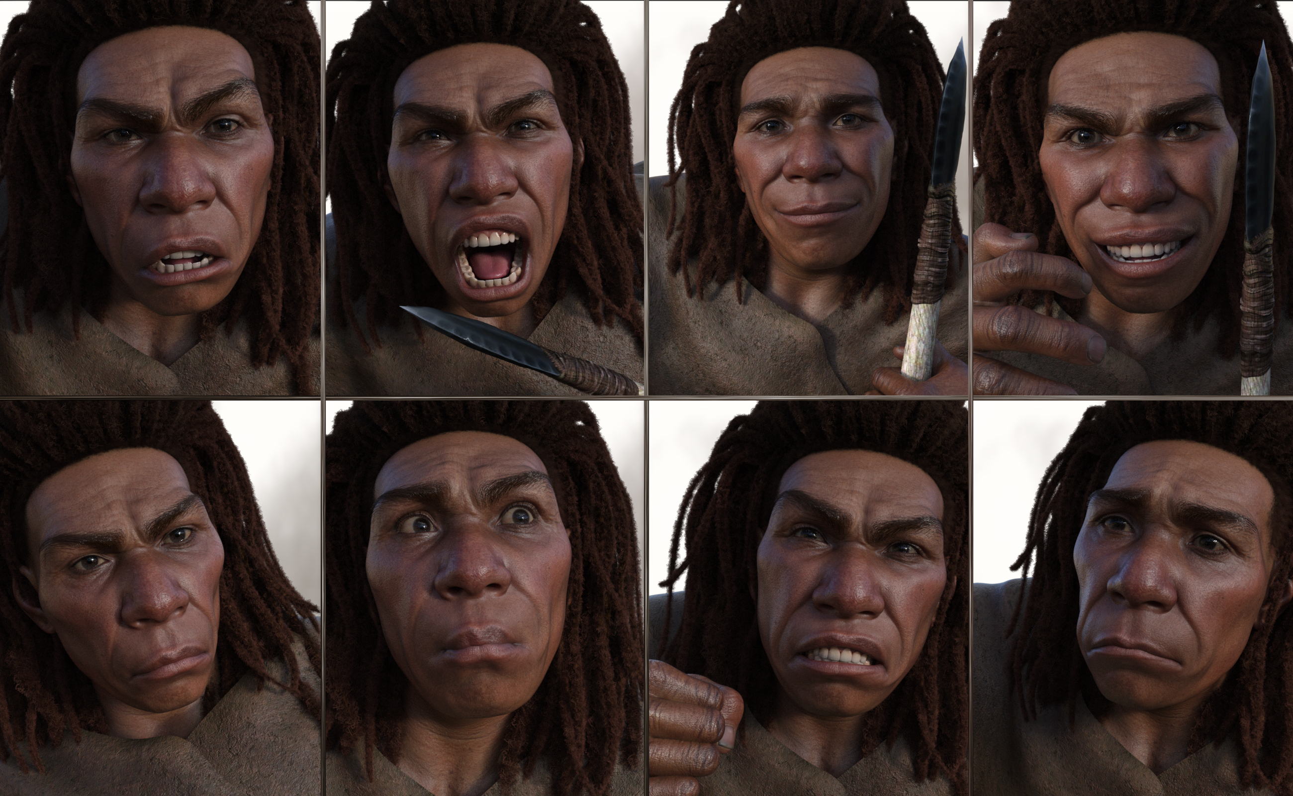 JW Wild Past Expressions for Neanderthal 9 | Daz 3D