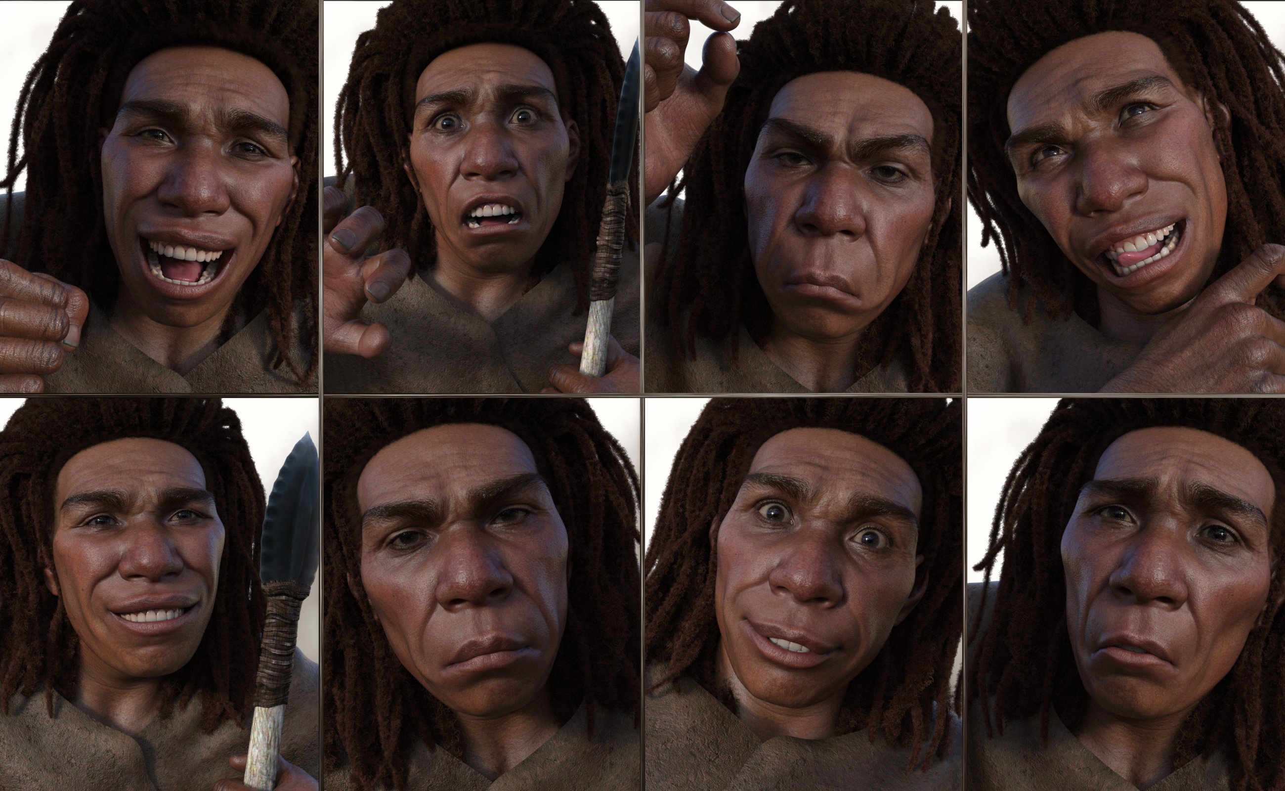 JW Wild Past Expressions for Neanderthal 9 | Daz 3D