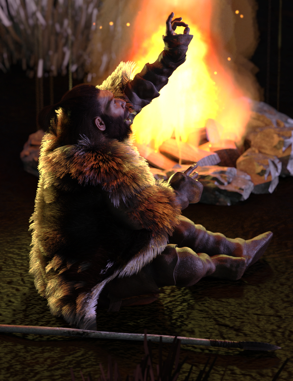 Primal Poses for Neanderthal 9 | Daz 3D
