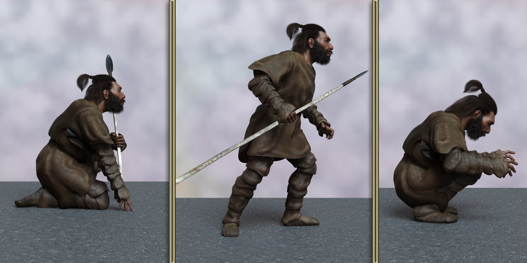 Primal Poses for Neanderthal 9 | Daz 3D