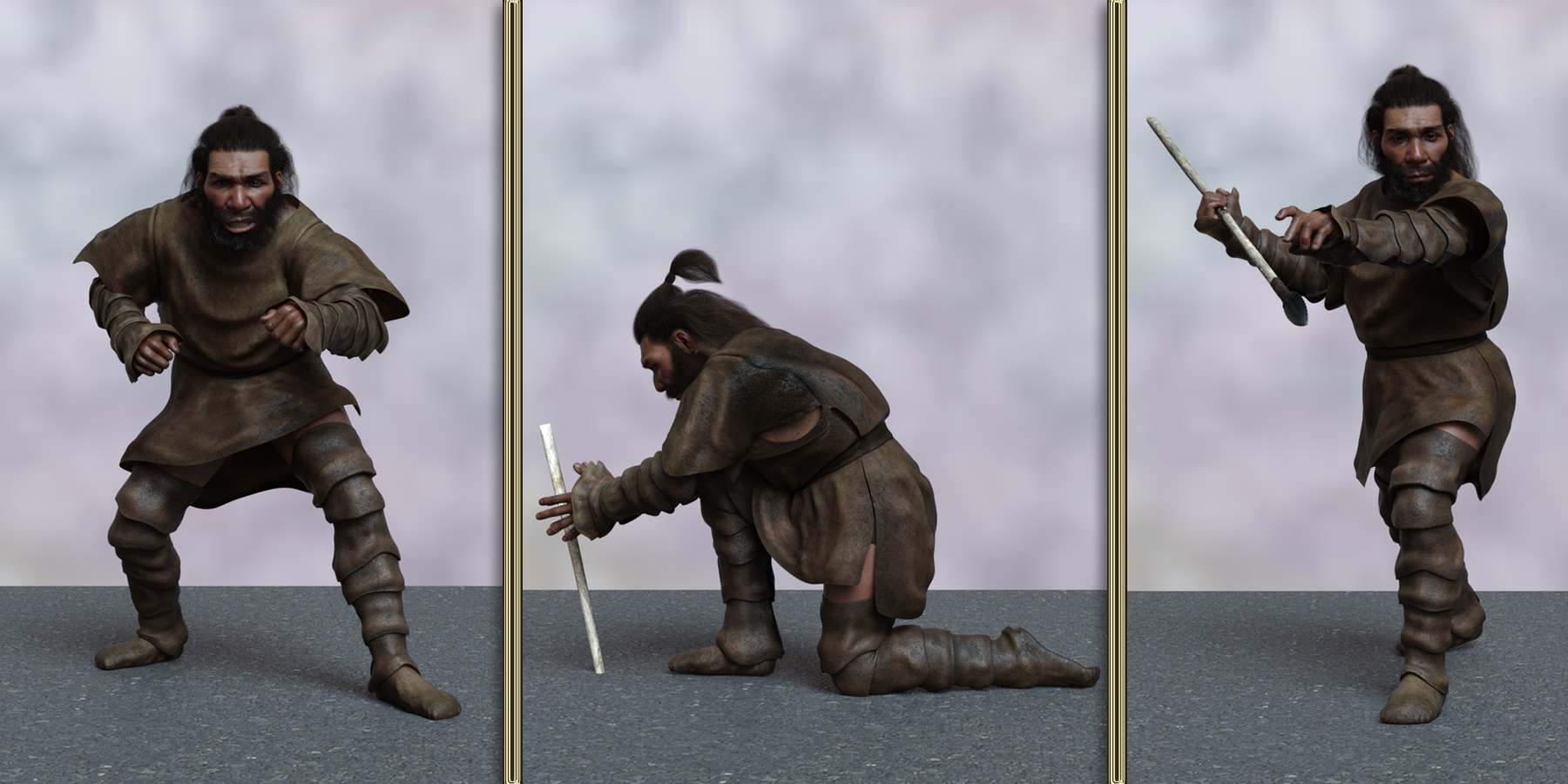 Primal Poses for Neanderthal 9 | Daz 3D