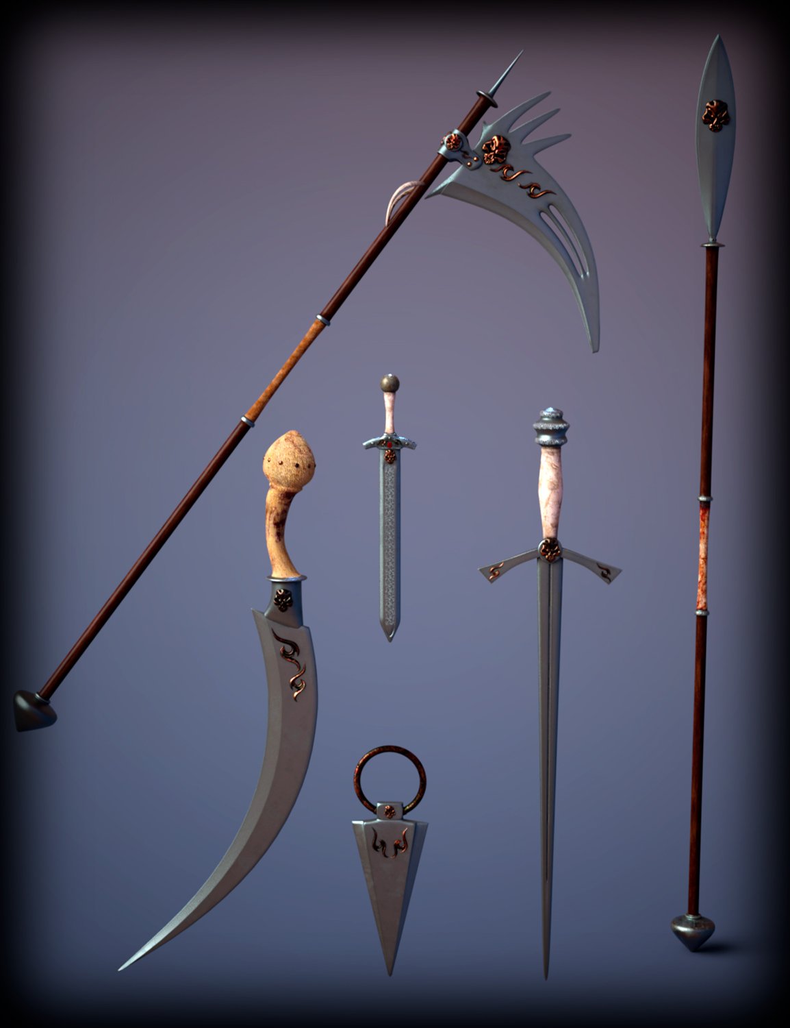 ND Daemonia Props : The Weapons for Genesis 9 | Daz 3D