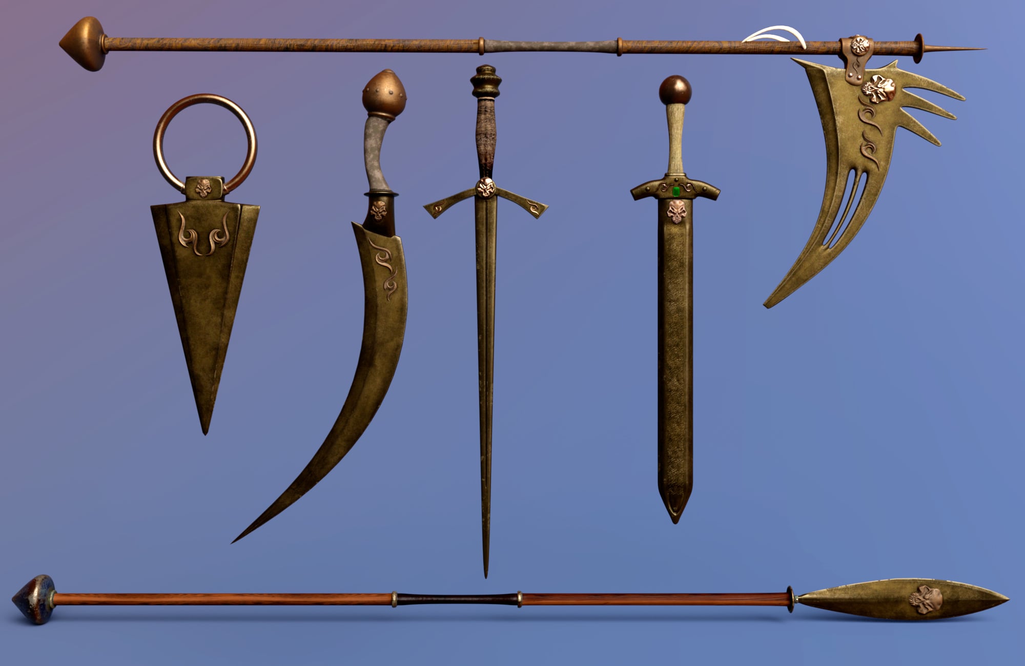 Textures Addon for ND Daemonia Props : The Weapons for Genesis 9 | Daz 3D