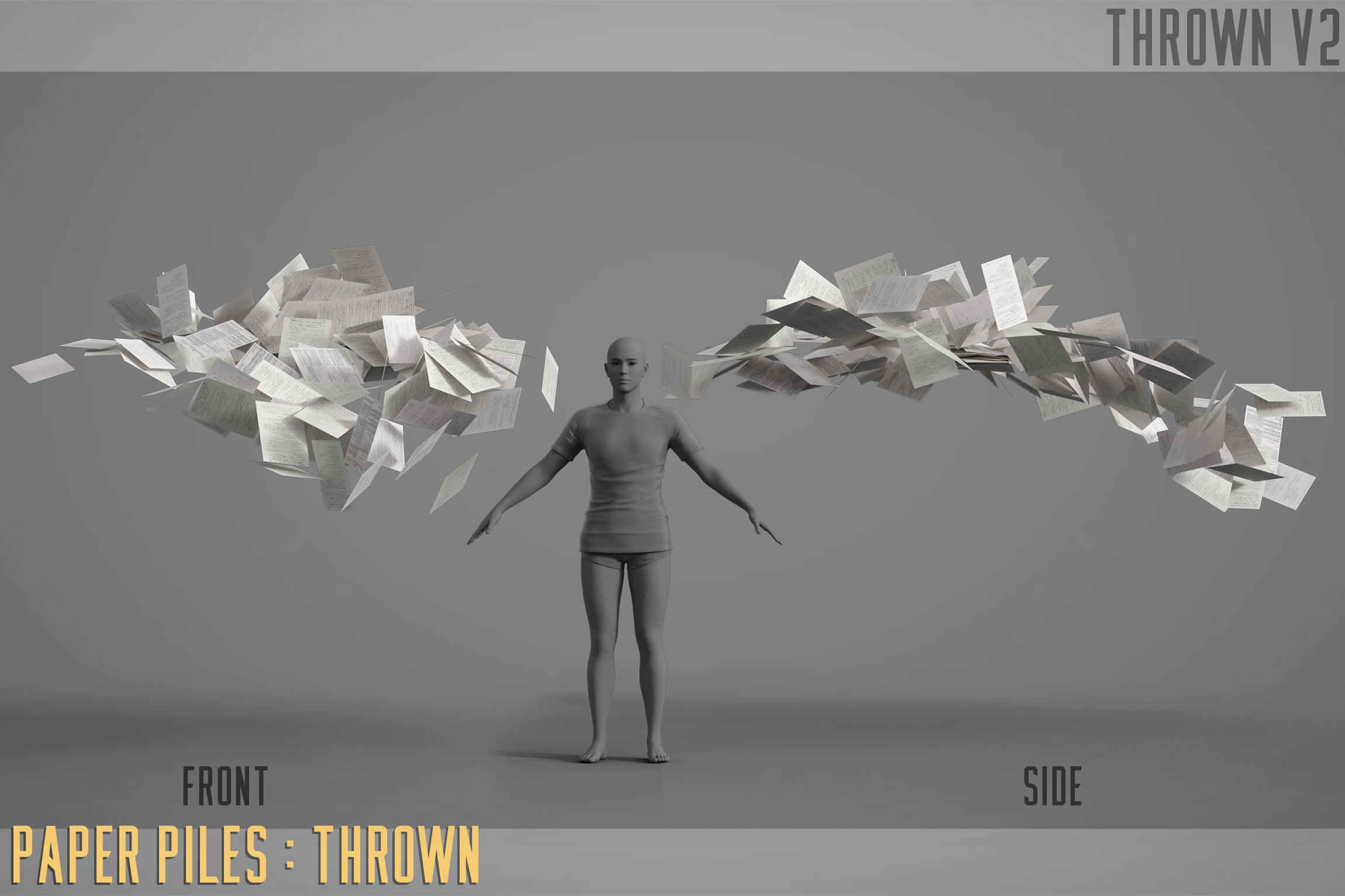 Low Poly Paper Piles Merchant Resource | Daz 3D