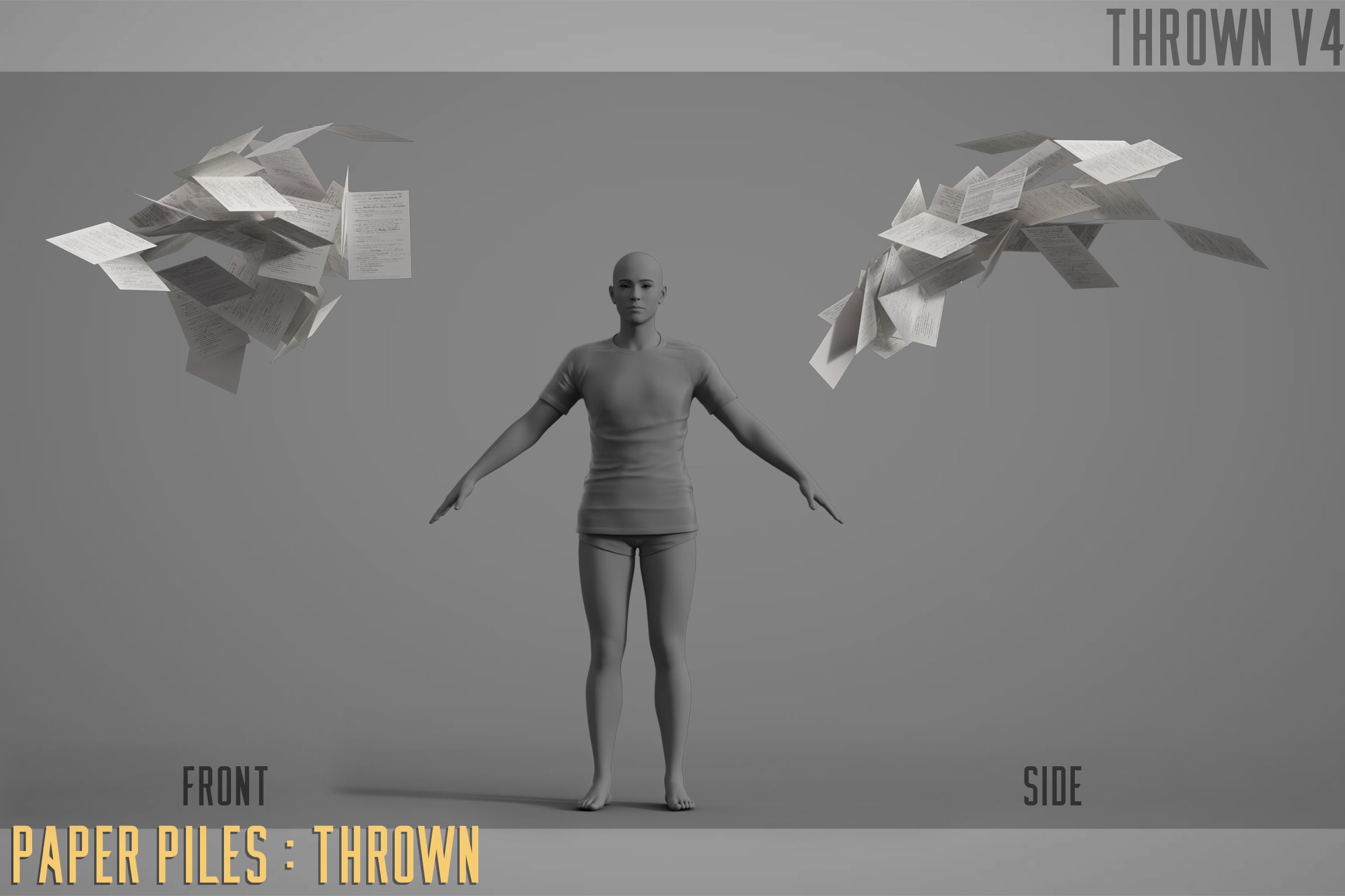 Low Poly Paper Piles Merchant Resource | Daz 3D