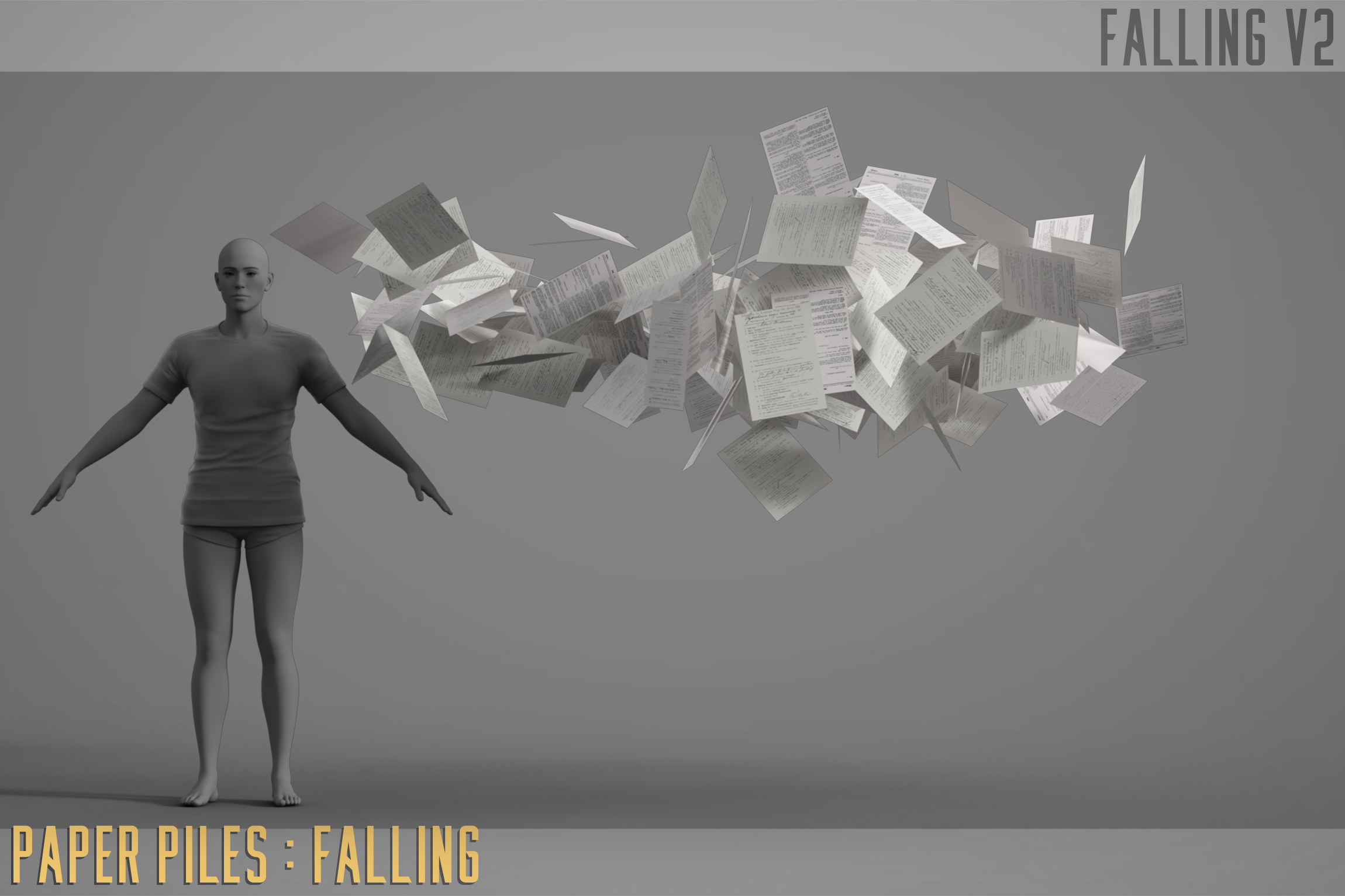 Low Poly Paper Piles Merchant Resource | Daz 3D