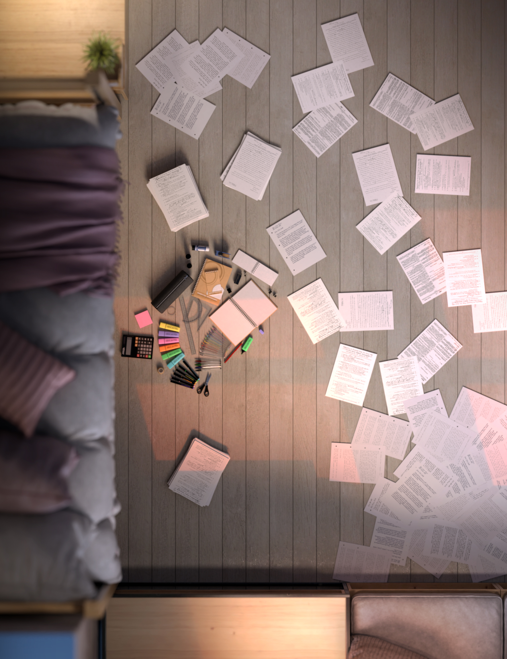 Low Poly Paper Piles Merchant Resource | Daz 3D