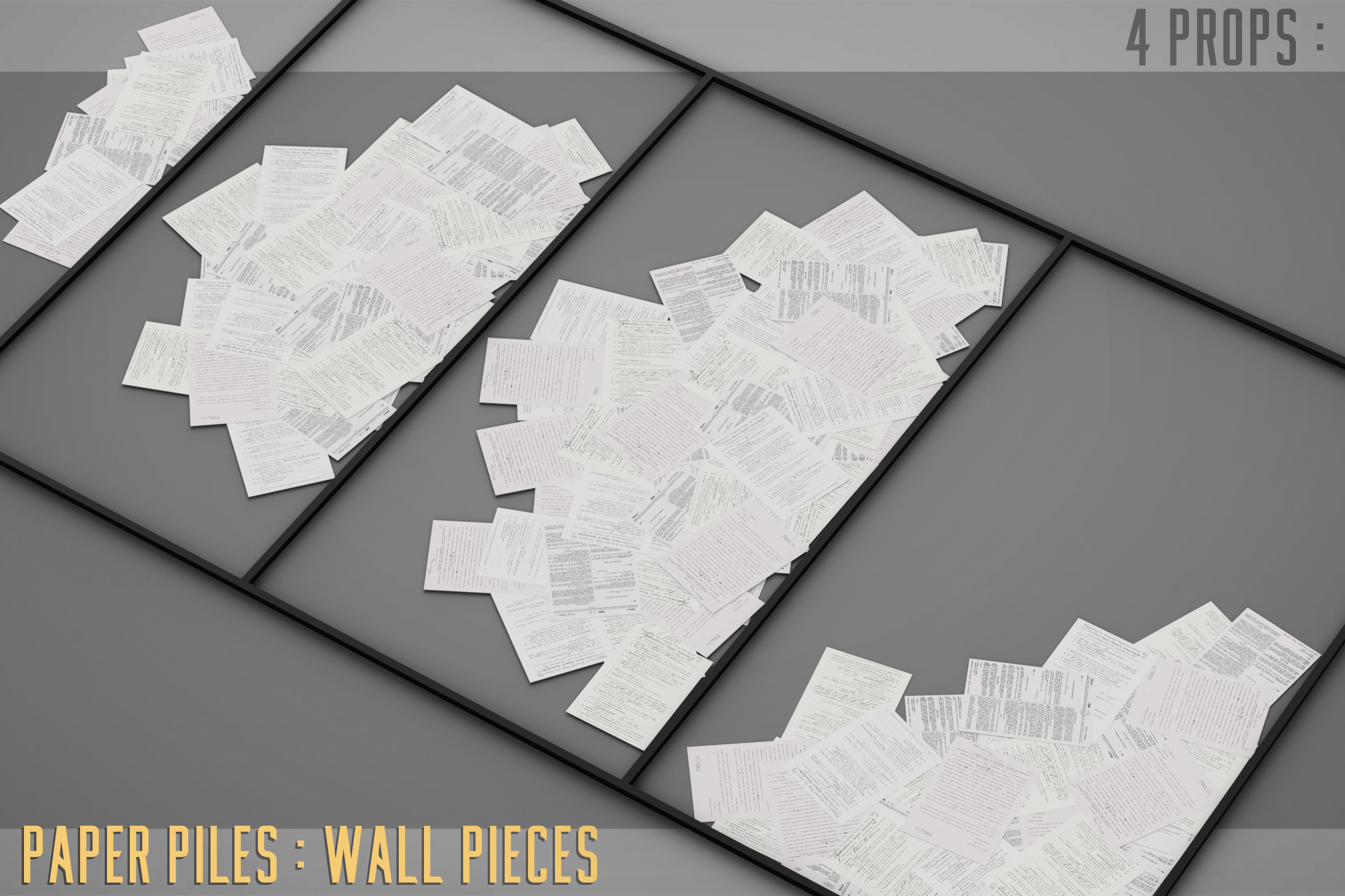 Low Poly Paper Piles Merchant Resource | Daz 3D