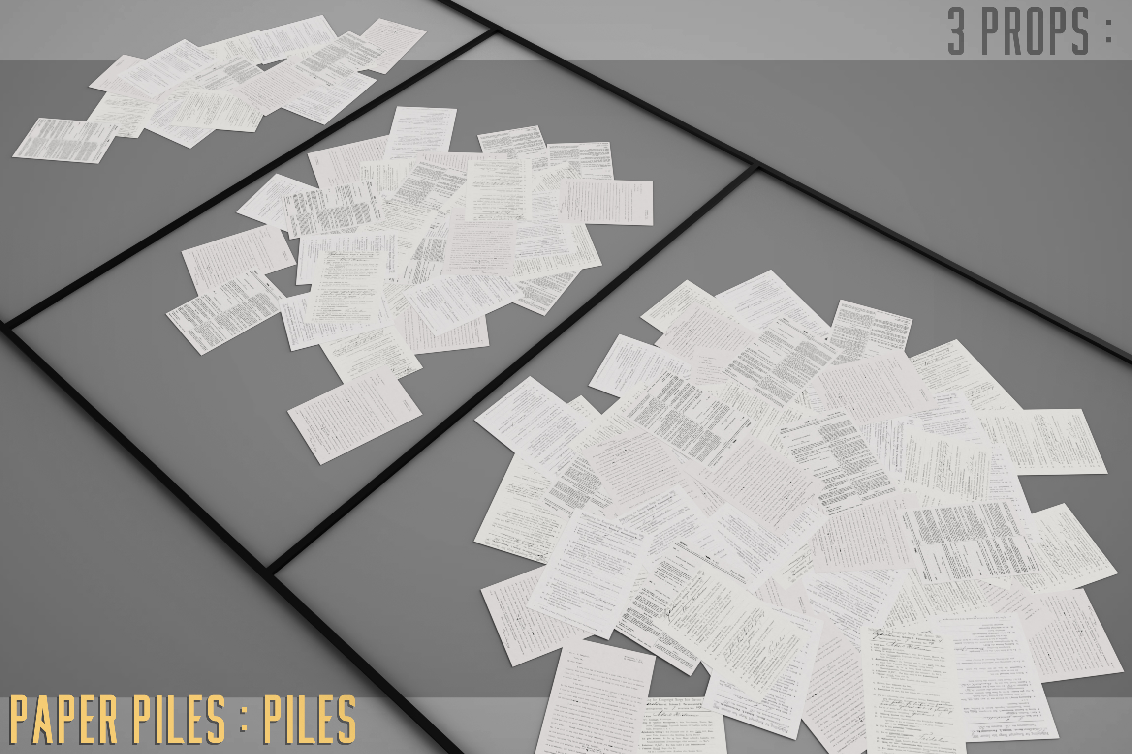 Low Poly Paper Piles Merchant Resource | Daz 3D
