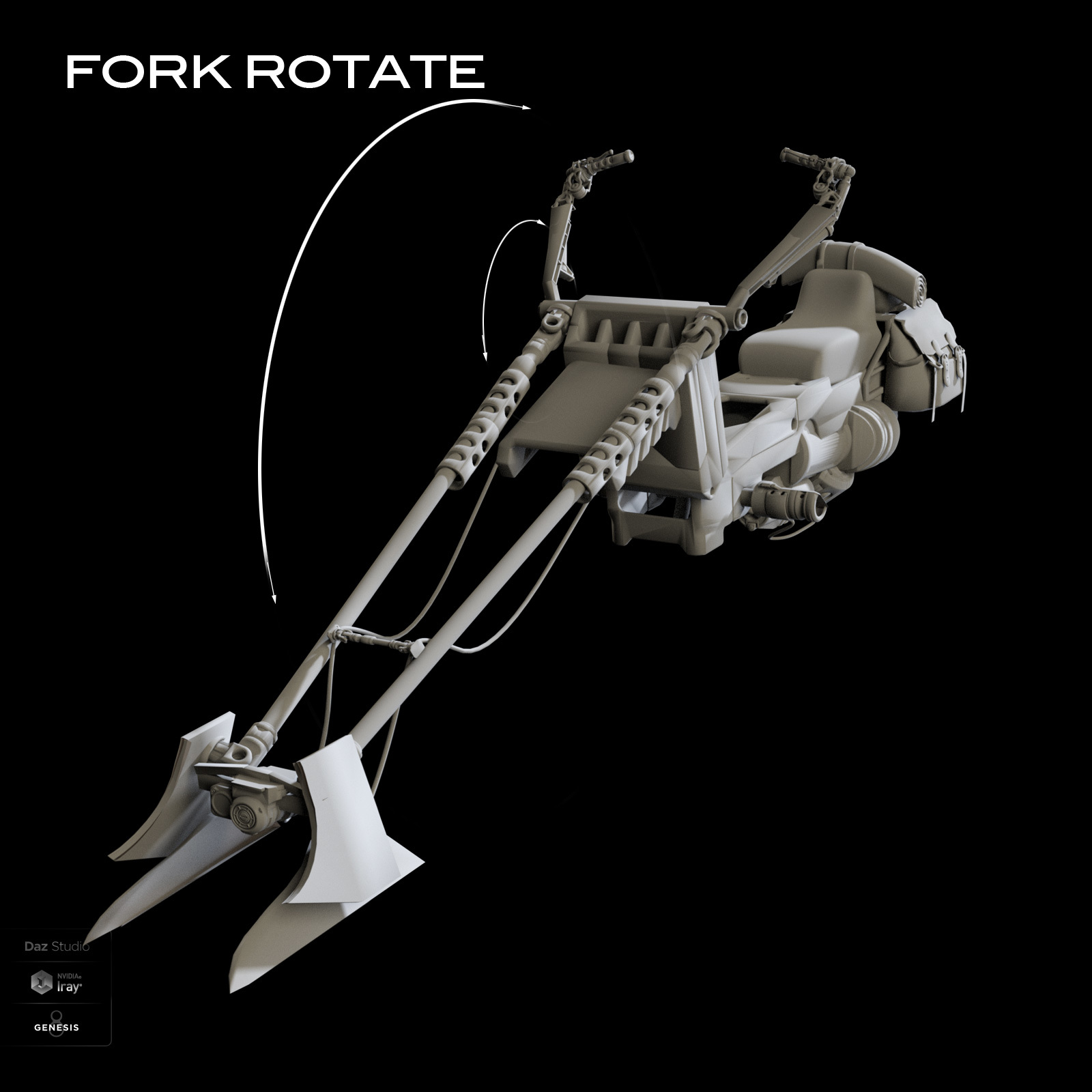 Sci-Fi Hover Bike for DS | Daz 3D