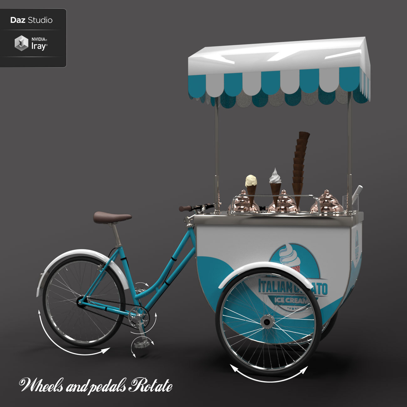 Gelato Cart For DS | Daz 3D