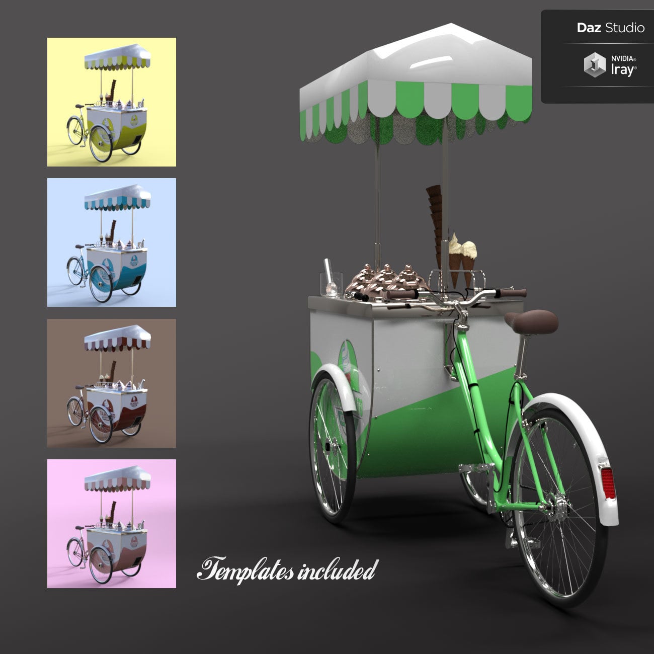Gelato Cart For DS | Daz 3D