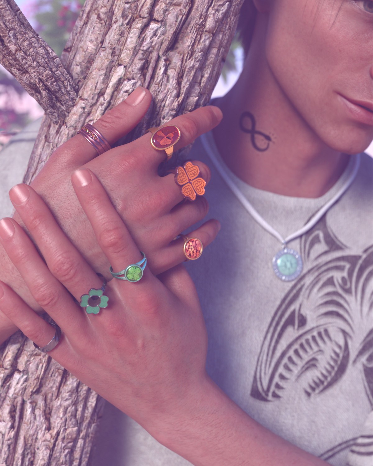Lucky Shamrocks - Rings for Genesis 8 and 9 | Daz 3D