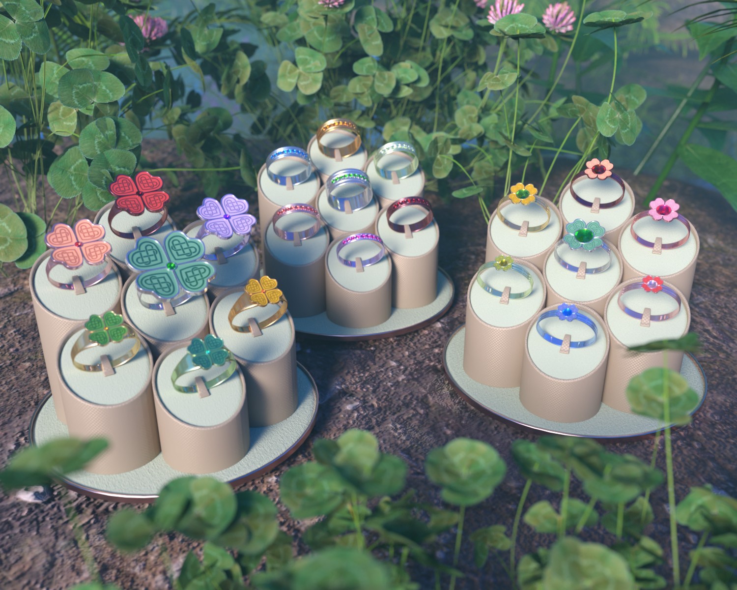 Lucky Shamrocks - Rings for Genesis 8 and 9 | Daz 3D