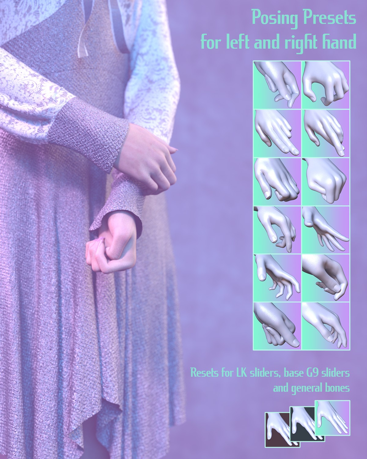 Sliding Knuckles for Genesis 9 | Daz 3D