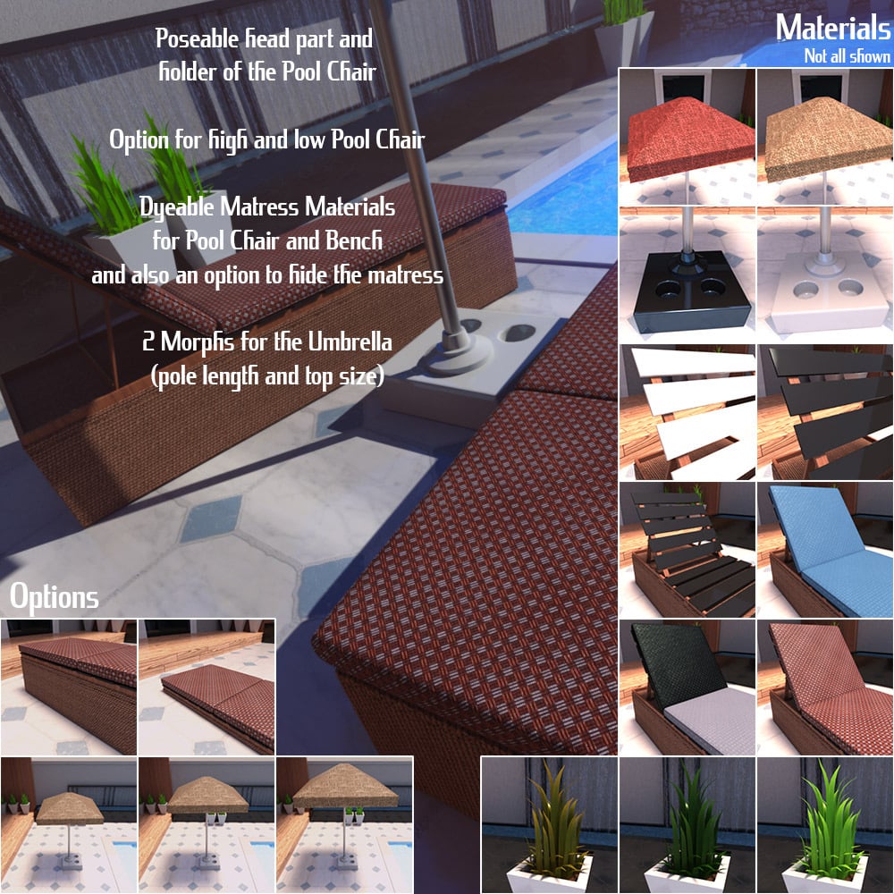 Private Modern Pool Terrace | Daz 3D
