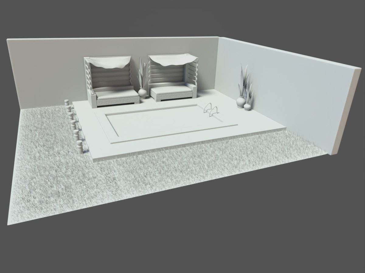 Tiny Pool Corner | Daz 3D