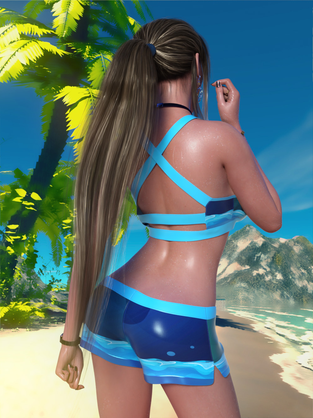 Beachtime for dForce Summer Workout for Genesis 8 and 8.1 Female | Daz 3D