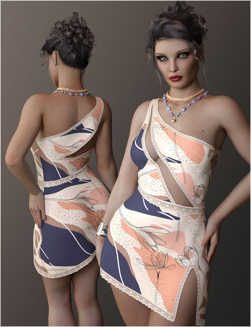 Styles For dForce Jena Dress | Daz 3D