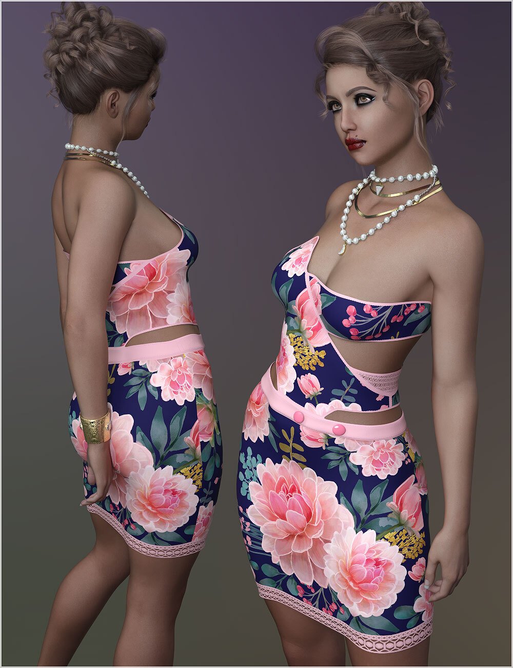 Styles For dForce Ellie Dress | Daz 3D