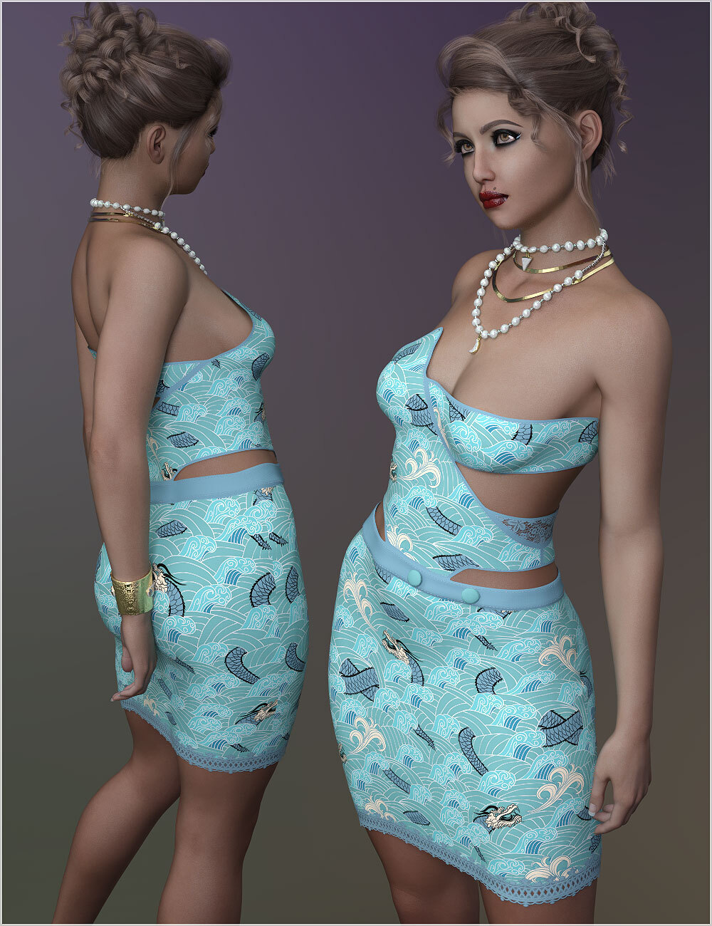 Styles For dForce Ellie Dress | Daz 3D