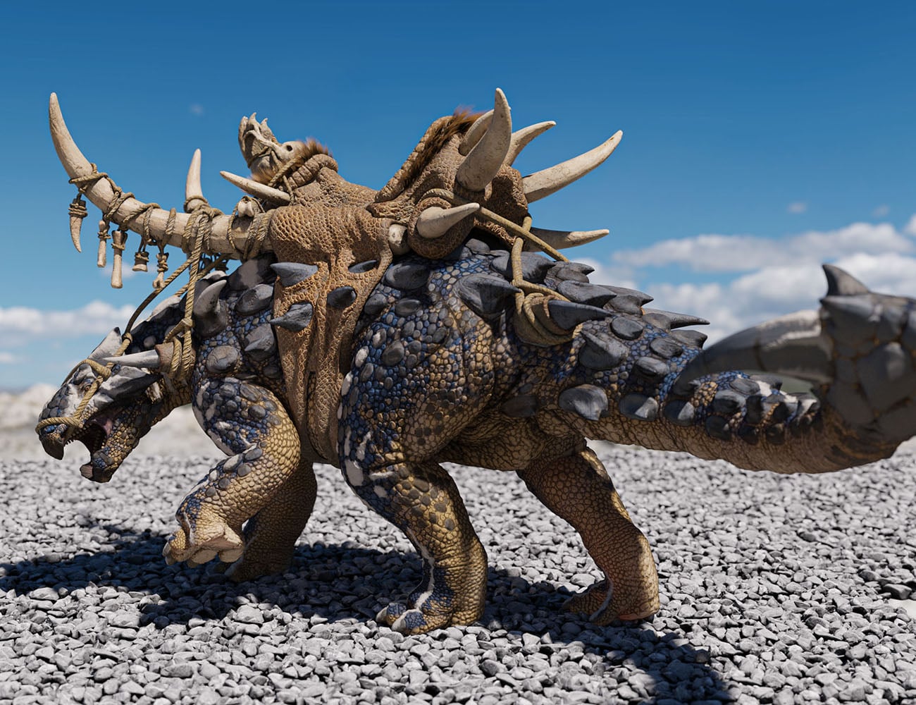 Raider Tusk Saddle for HH Ankylosaurus | Daz 3D
