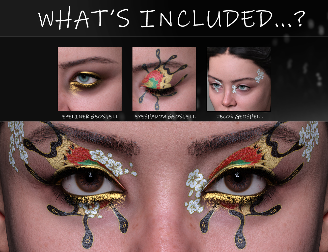 Mariposa Wings Genesis 9 Eye Makeup Builder | Daz 3D