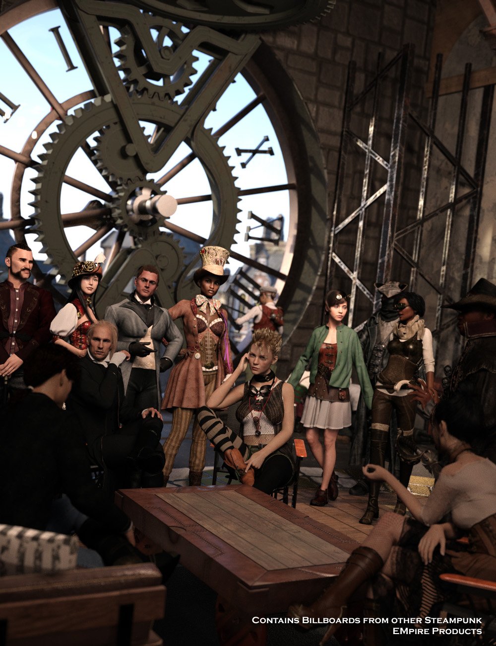 Now-Crowd Billboards - Steampunk Empire - Ladies | Daz 3D