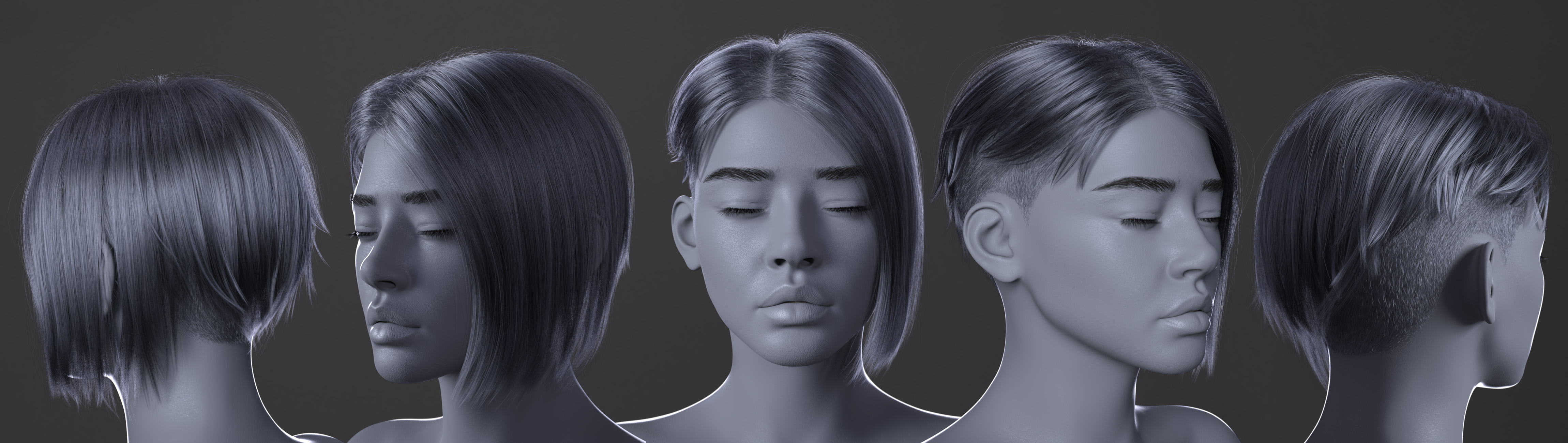 dForce AK Cyber Hair for Genesis 9, 8, and 8.1 Female | Daz 3D