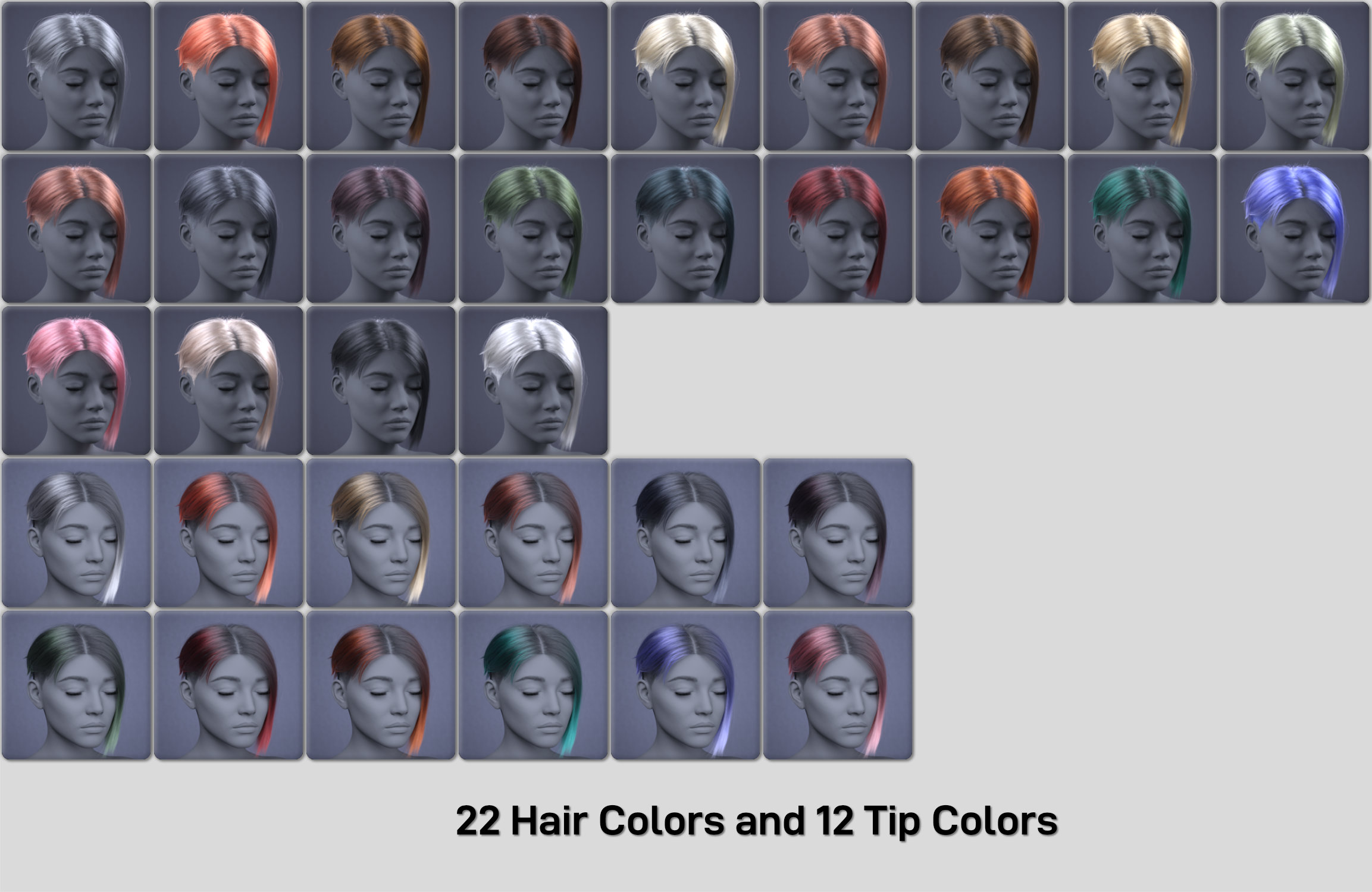 dForce AK Cyber Hair for Genesis 9, 8, and 8.1 Female | Daz 3D