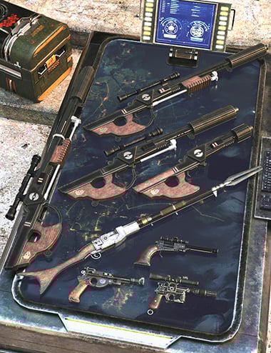 XI Sci-fi Blasters Add-On | Daz 3D
