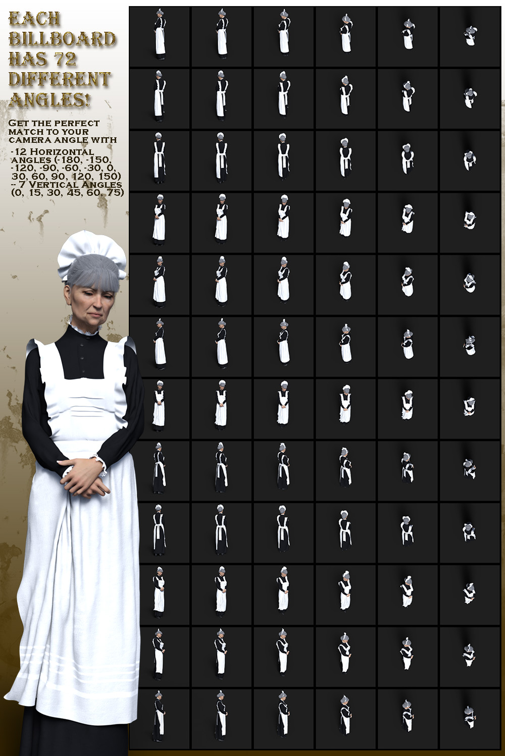 Now-Crowd Billboards - Steampunk Empire - Working Class | Daz 3D