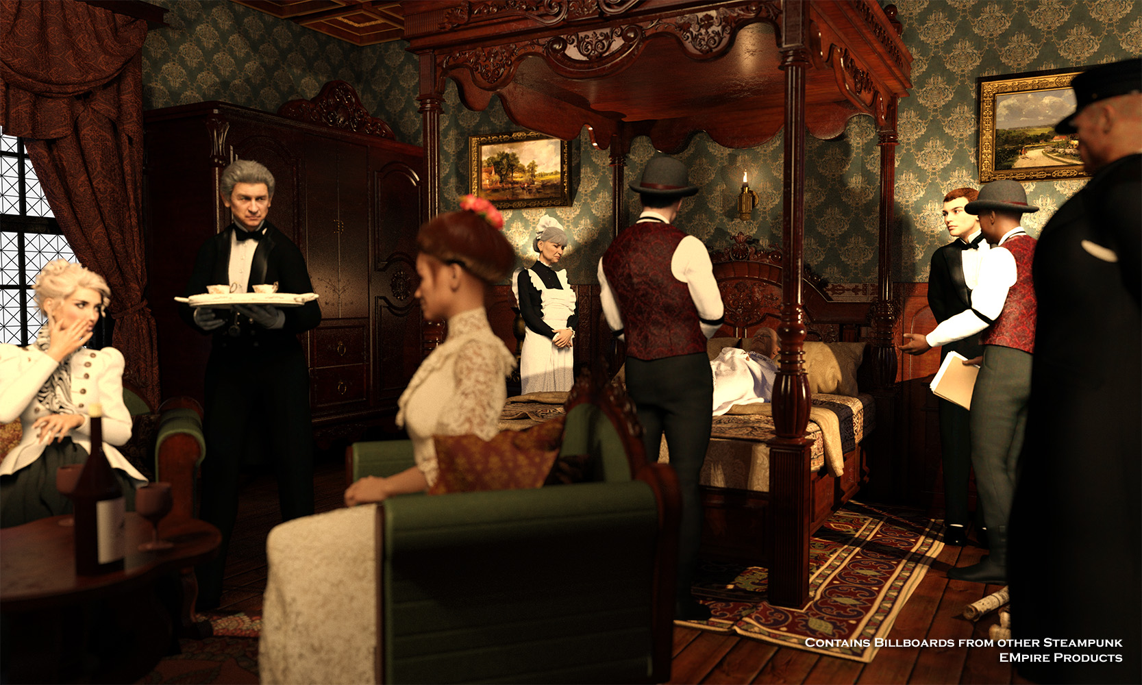 Now-Crowd Billboards - Steampunk Empire - Working Class | Daz 3D