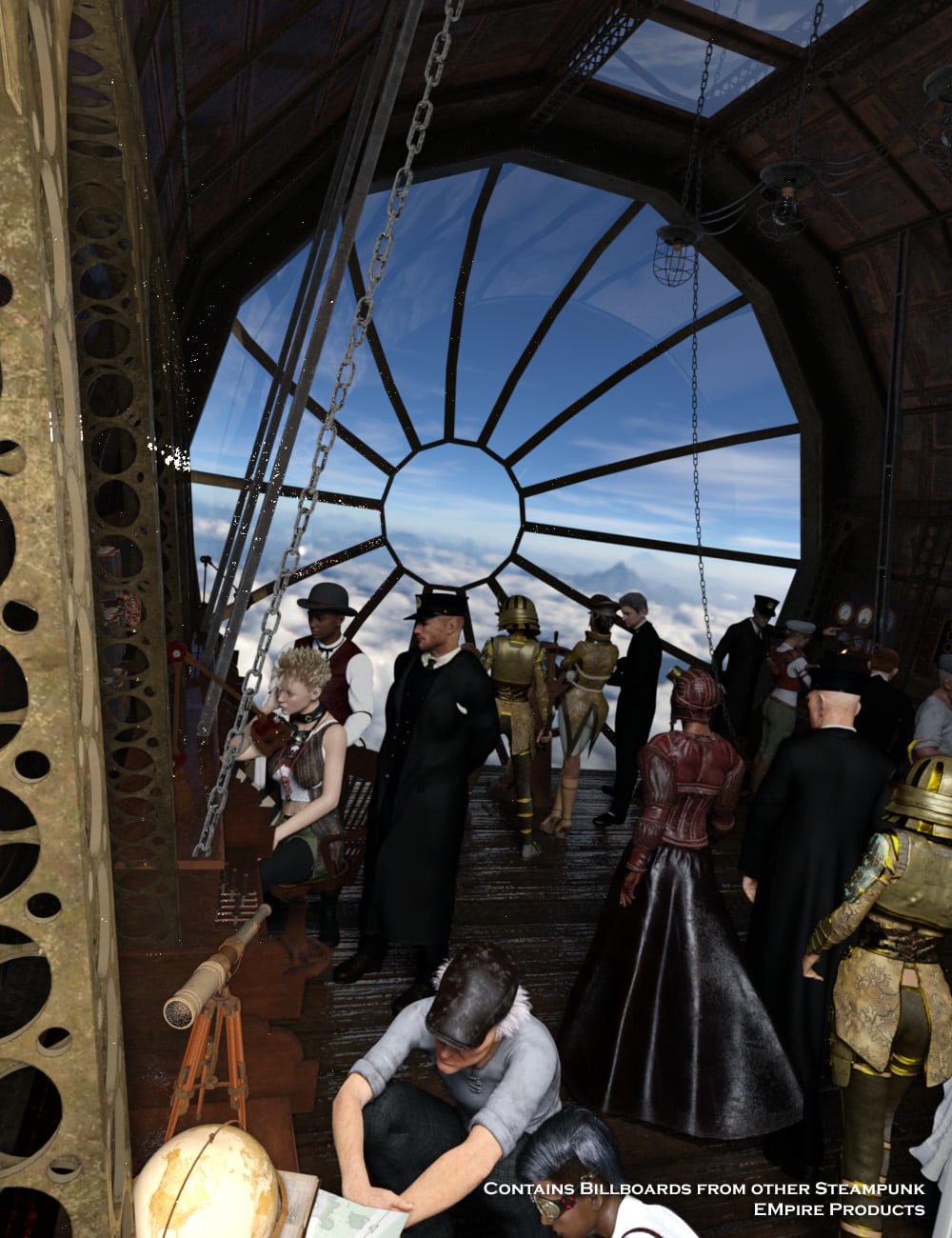 Now-Crowd Billboards - Steampunk Empire - Working Class | Daz 3D